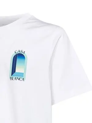 Casablanca White Cotton Jersey Gradient L'arche T-shirt