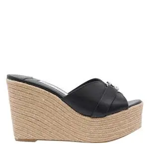 JIMMY CHOO Leda Wedge Sandals - Black