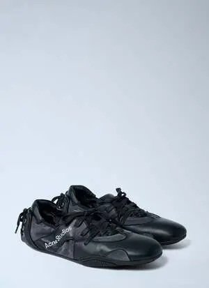 Acne Studios Leather Lace-up Sneakers - Black