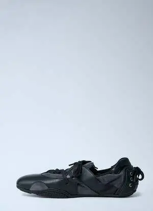 Acne Studios Leather Lace-up Sneakers - Black