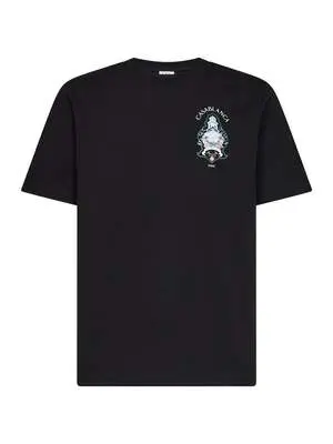 Casablanca Black Cotton Jersey Hotel Emblem T-shirt - Multicolor