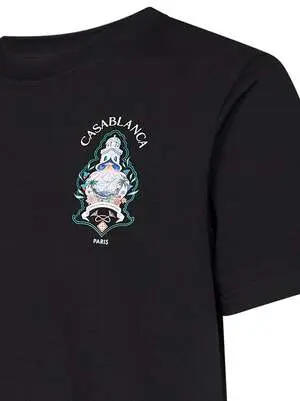 Casablanca Black Cotton Jersey Hotel Emblem T-shirt - Multicolor