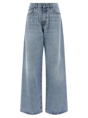 Giuseppe Di Morabito Crystal Appliqué Denim Jeans - Blue