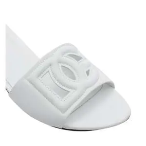 Dolce & Gabbana Calfskin Mules With Dg Millennials Logo - White