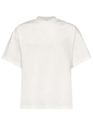 JIL SANDER Porcelain Cotton Boxy T-shirt With Logo - Multicolor
