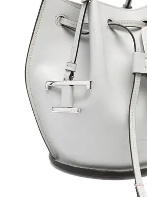 TOD'S Logo-charm Leather Mini Bucket Bag - Gray