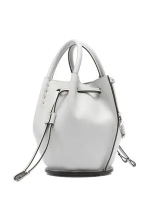 TOD'S Logo-charm Leather Mini Bucket Bag - Gray