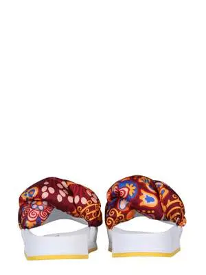 La DoubleJ Braid Slide Sandals - White