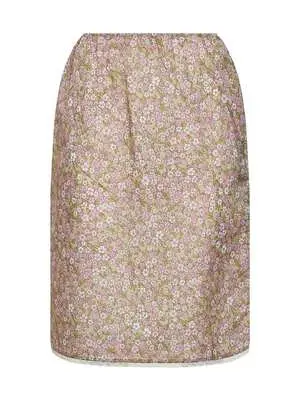Prada Printed Nylon Midi Skirt - Multicolor