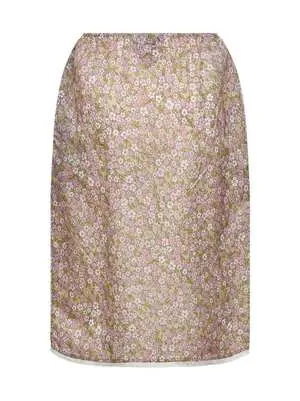 Prada Printed Nylon Midi Skirt - Multicolor