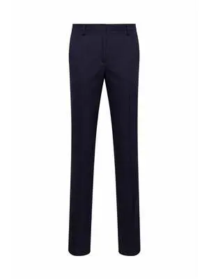 Prada Abbigliamento Blue Cotton Chino Straight Trousers - Multicolor