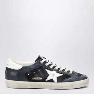 GOLDEN GOOSE Leather And Suede Super-star Sneakers - Blue