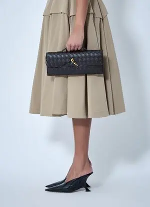 Bottega Veneta Long Andiamo Clutch - Brown