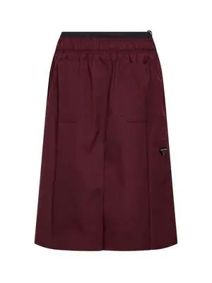 Prada Garnet Twill Midi Skirt - Multicolor