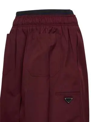 Prada Garnet Twill Midi Skirt - Multicolor