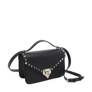 Valentino Garavani Small Rockstud Leather Crossbody Bag - Black