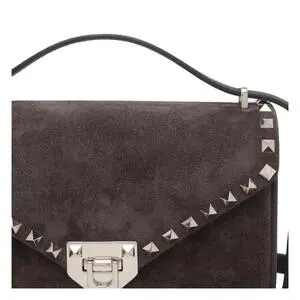 Valentino Garavani Small Suede Rockstud Crossbody Bag - Brown