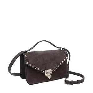 Valentino Garavani Small Suede Rockstud Crossbody Bag - Brown