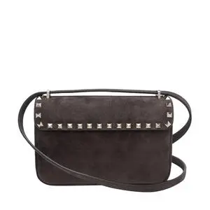 Valentino Garavani Small Suede Rockstud Crossbody Bag - Brown