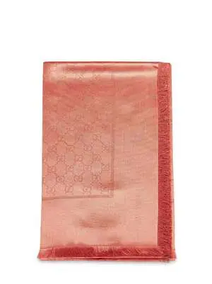 Gucci Orange Gg Lamé Wool And Silk Shawl - Multicolor