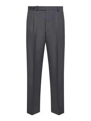 Prada Abbigliamento Slate Virgin Wool Blend Trousers - Multicolor