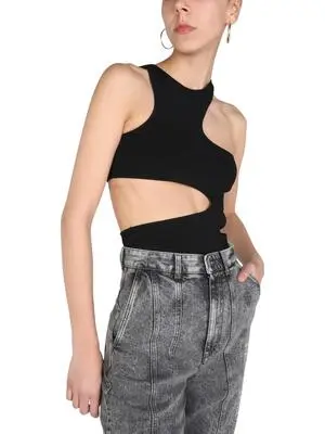 Stella McCartney Compact Top With Cut Out Details - Black