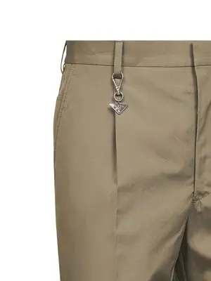 Prada Abbigliamento Clay Cotton Trousers With Key Ring