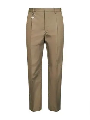 Prada Abbigliamento Clay Cotton Trousers With Key Ring - Multicolor