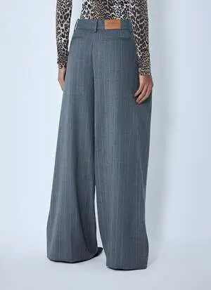 GANNI Wide-leg Pinstripe Pants