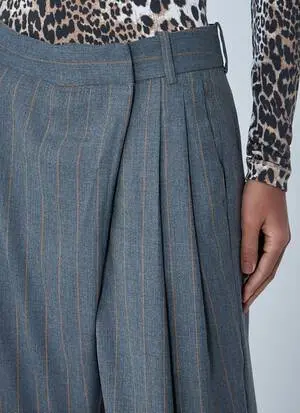 GANNI Wide-leg Pinstripe Pants
