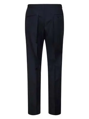 Prada Abbigliamento Blue Wool And Mohair Tailored Trousers