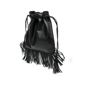 Valentino Garavani Calf Leather Butterfly Embellished Fringe Shoulder Bag