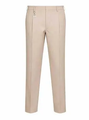 Prada Cotton Trousers With Detachable Logo Keyring - Multicolor