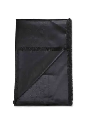 Gucci Black Gg Lamé Wool And Silk Shawl - Multicolor