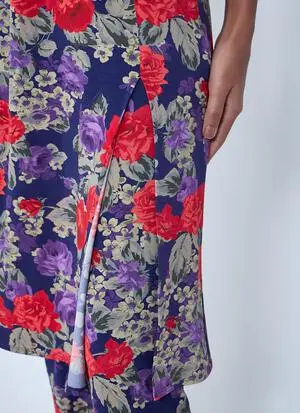 Acne Studios Floral Print Layered Skirt Pants