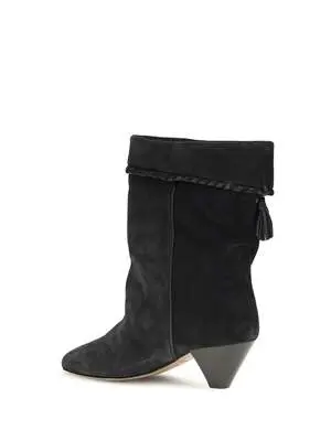 Isabel Marant Étoile Draped Suede Boots - Black