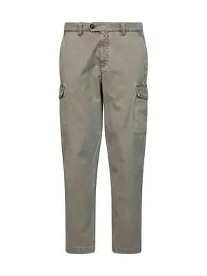 Brunello Cucinelli Peached Cotton Gabardine Cargo Trousers - Multicolor