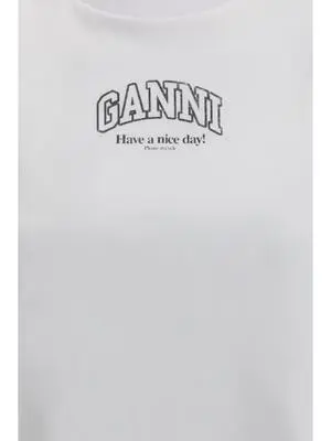 GANNI Crewneck T-shirt - White