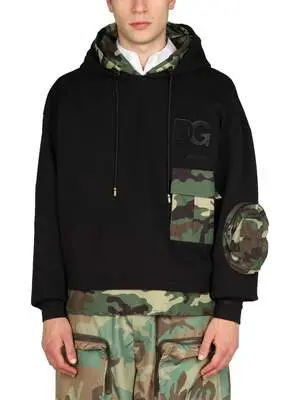 Dolce & Gabbana Sweatshirt With Camo Details - Black
