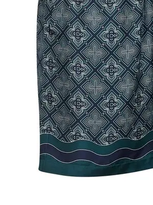 Casablanca Green Printed Silk Radiating Monogram Shorts
