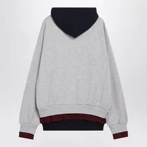 Balenciaga Layered Cotton Hoodie - Gray