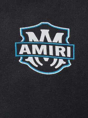 Amiri Black Hoodie With Front Logo And Maxi Logo On The Back For