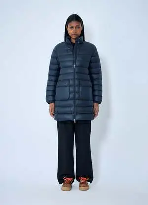 Moncler Genet Long Coat - Blue
