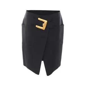 Balmain Short Belted Skirt - Black