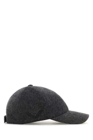 Prada Flannel Baseball Cap - Gray