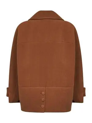 Chloé Herringbone Wool Short Coat