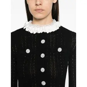 SELF-PORTRAIT Cotton Open-knit Dress
