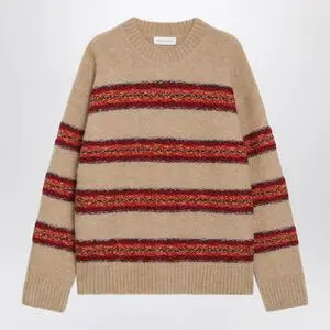 Dries Van Noten Striped Wool-blend Sweater - Cream