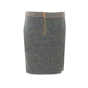 Balmain Glittered Tweed Knit Short Skirt