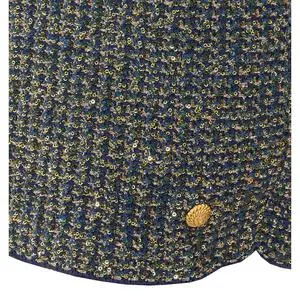 Balmain Glittered Tweed Knit Short Skirt